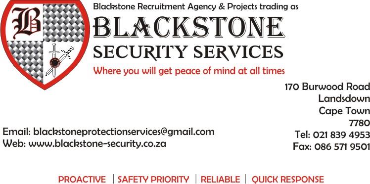 blackstone security services in Cape Town, WC